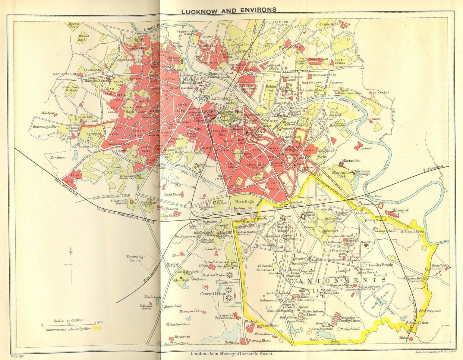 Lucknow map of 1901 « Tornos India